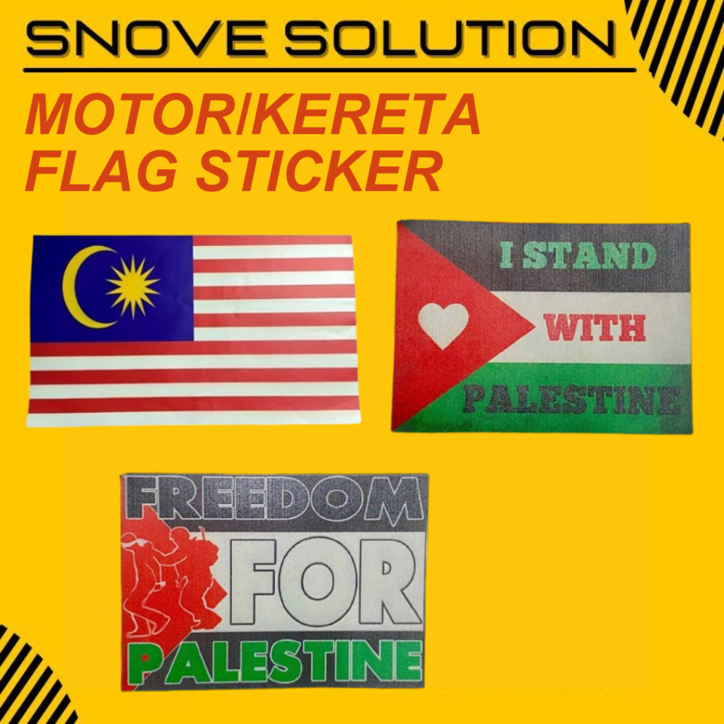 STICKER MOTOR/KERETA/BASIKAL BENDERA MALAYSIA/PALESTINE FLAG CUSTOM ...