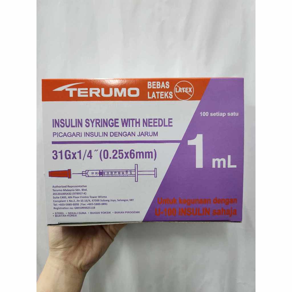 TERUMO Insulin Syringe With Needle (31G x 1/4") 1ml (1BOX 100'S) | Shopee Malaysia