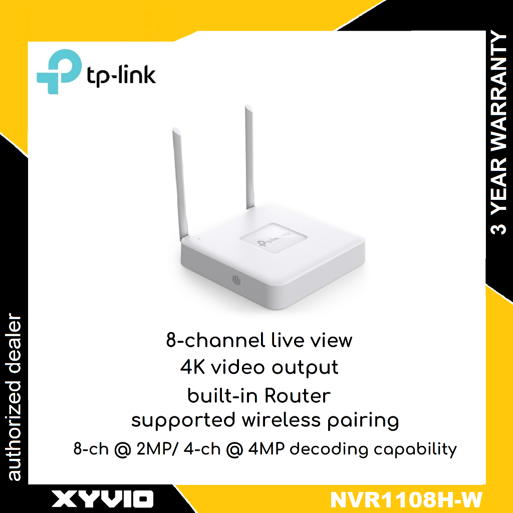 TP-LINK VIGI NVR1108H-W Wireless 4K 8 Channel Wi-Fi Network Video ...