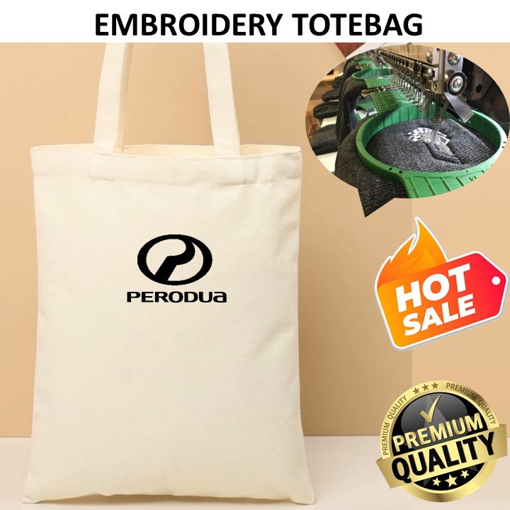 EMBROIDERY SULAM PERODUA MALAYSIA MOTORSPORT FULL LOGO TOTE BAG CANVAS ...