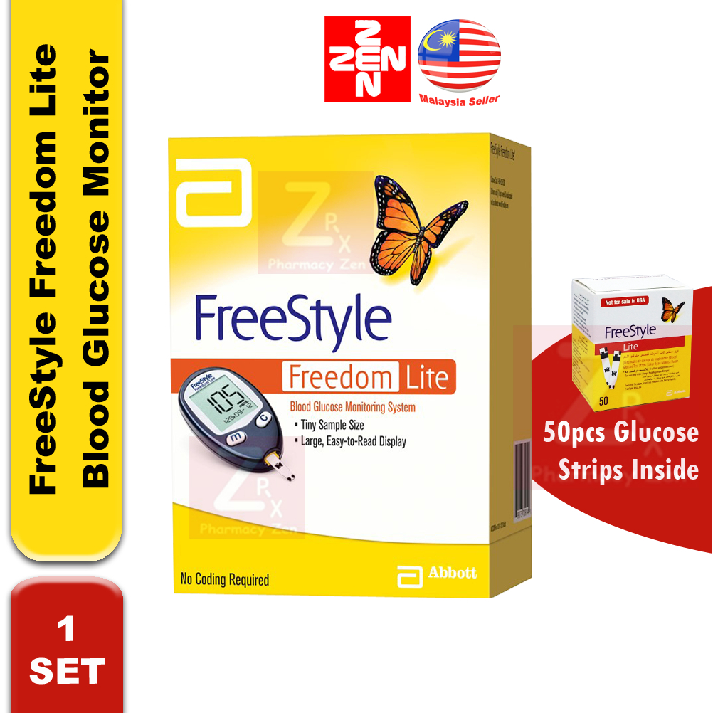 FreeStyle Freedom Lite Glucometer Blood Glucose Meter with Test Strips ...