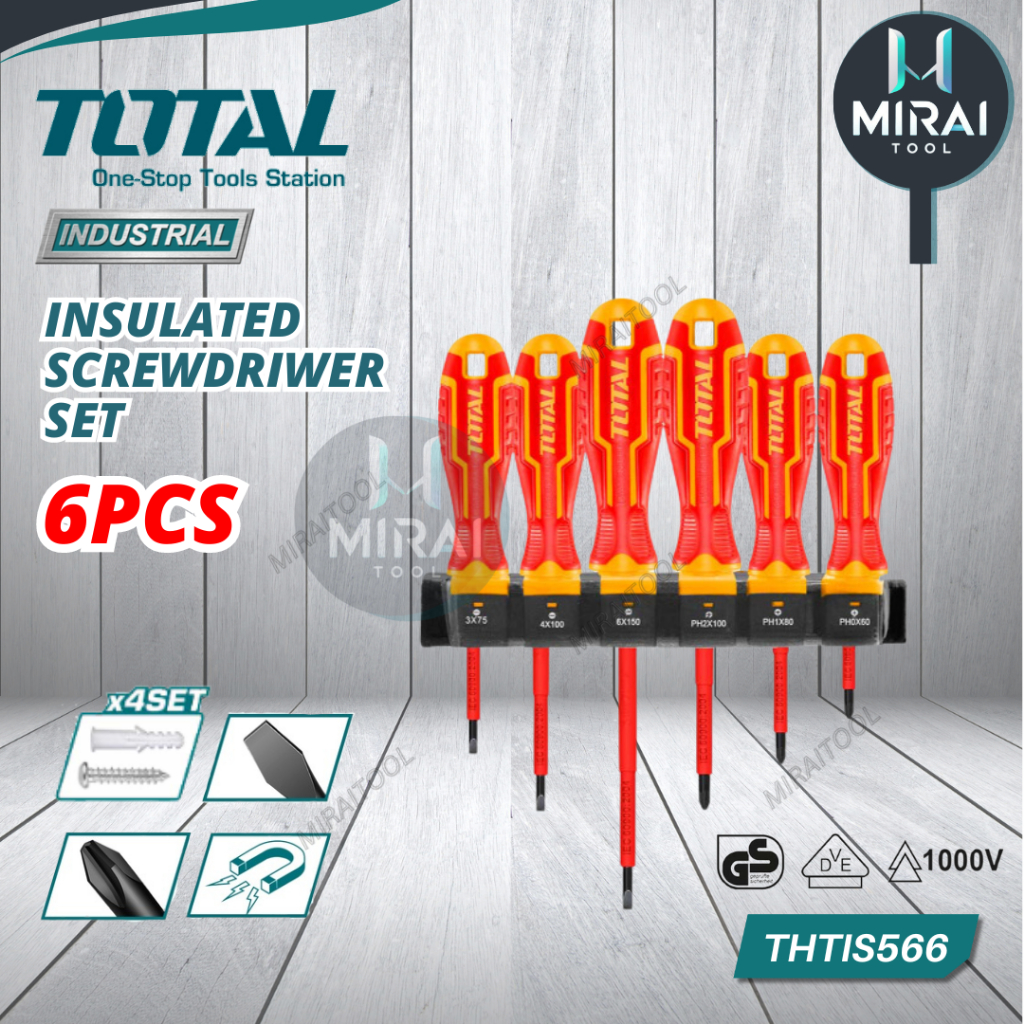 TOTAL THTIS566 6 Pcs Insulated Screwdriver Set | Shopee Malaysia