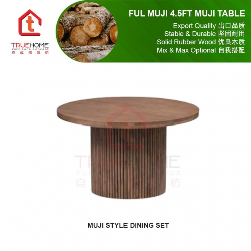 Full Muji Round Dining Table/Round Dining Table Wood Muji Style/4.5FT ...