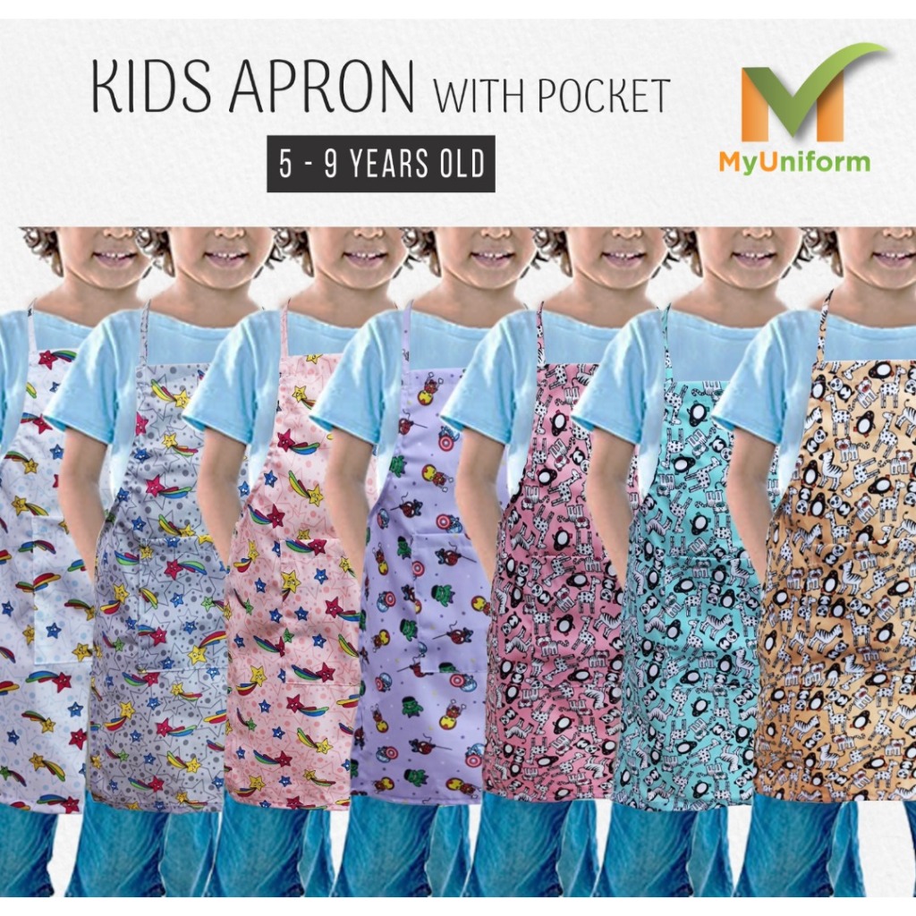 🔥𝐑𝐄𝐀𝐃𝐘 𝐒𝐓𝐎𝐂𝐊🔥 Kids Cartoon Apron / Baking / Painting / Cooking / Craft ...