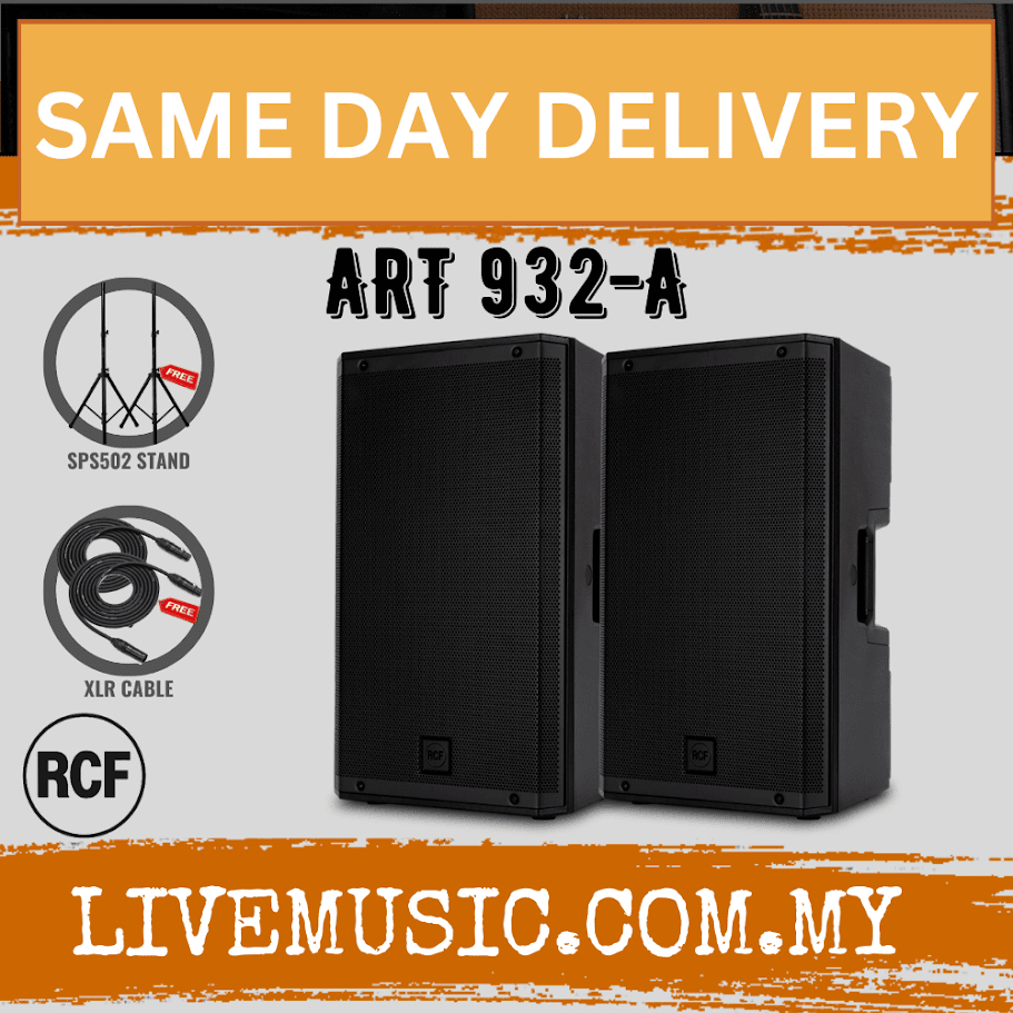 RCF ART 932-A Two-Way 12" 2100W Powered PA Speaker With Live Music ...