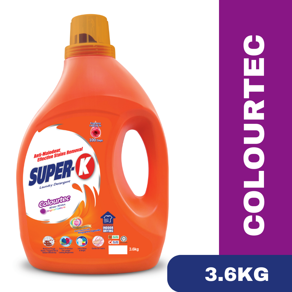 Super-K Laundry Liquid Detergent 3.6kg Colourtec | Shopee Malaysia