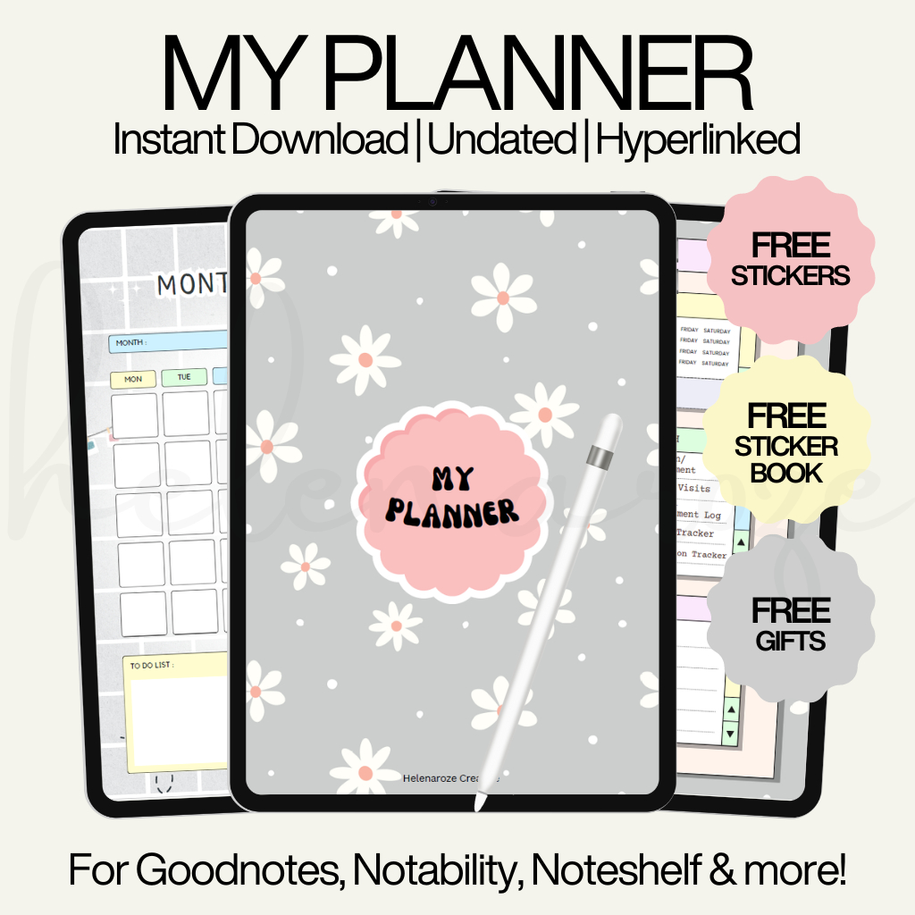 My Planner Hyperlinked PDF, Digital Planner, Planner, Daily Planner ...