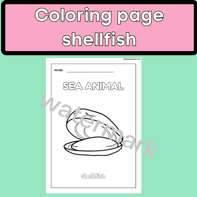 [s10] sea animal - shellfish colouring page | Halaman mewarna shellfish ...