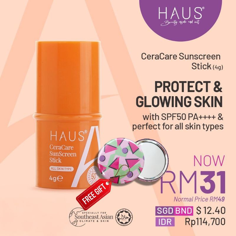 🎁SPECIAL FREEGIFT🎁#GLOW2GO Ceramide Sunscreen | HAUS Ceracare Sunscreen ...