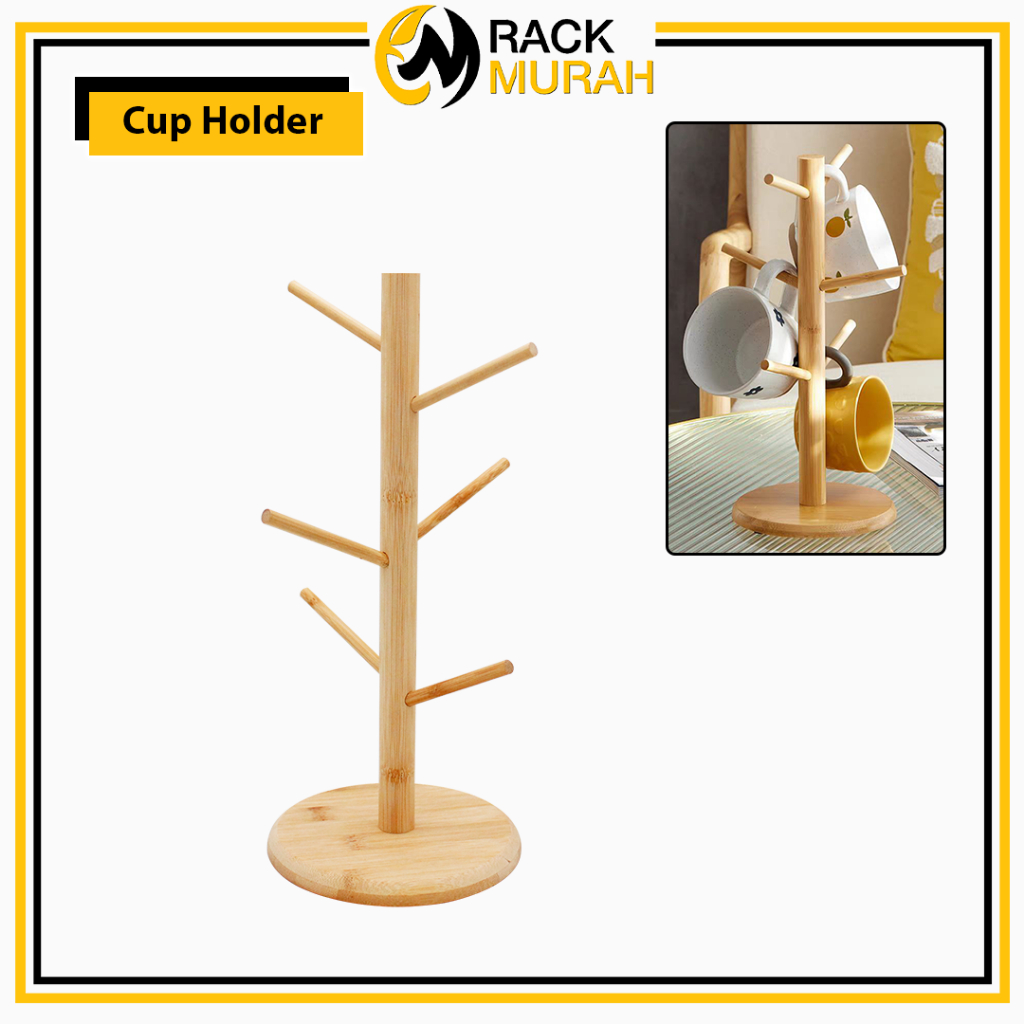 RAK CAWAN WOODEN CUP HOLDER CUP RACK MUG RACK | Shopee Malaysia