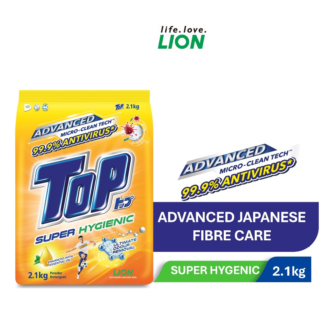 Top Detergent Powder Super Hygienic 2.1KG | Shopee Malaysia