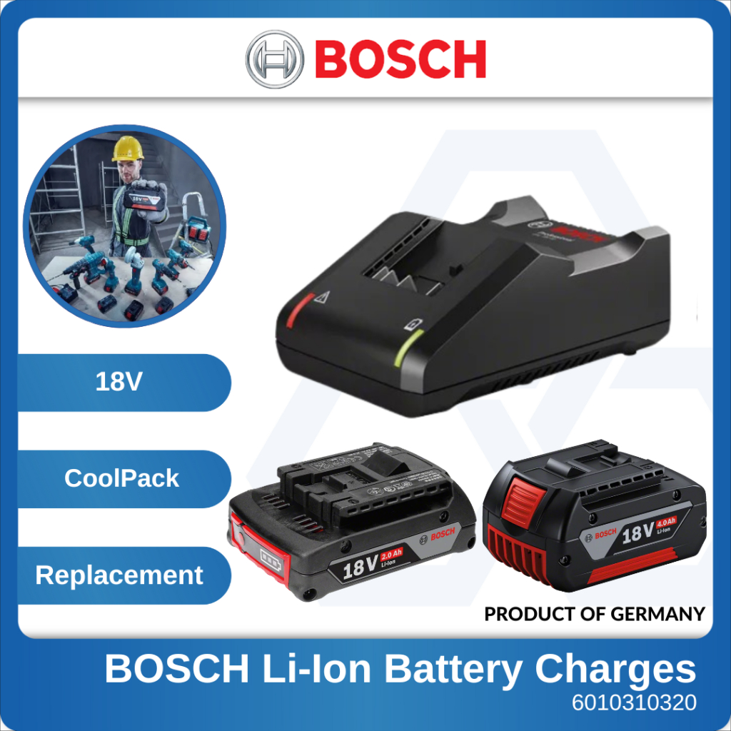 BOSCH GBA18V 2.0AH 4.0AH 6.0AH GAL18-40 Bosch Li-Ion Battery Charges Starter Kit | Shopee Malaysia