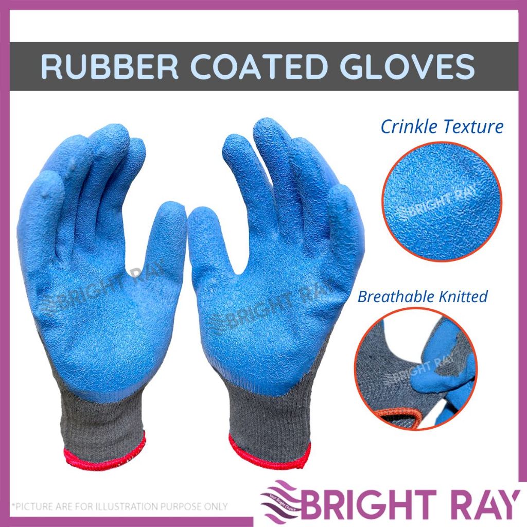 Rubber Coated Gloves for Men and Women Half Rubber Glove Scaffolder ...
