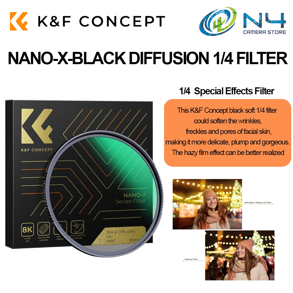 K&F Concept Nano-X Black Mist Diffusion 1/4 Special Effect Soft Filter Double Side Multi-Coated ...