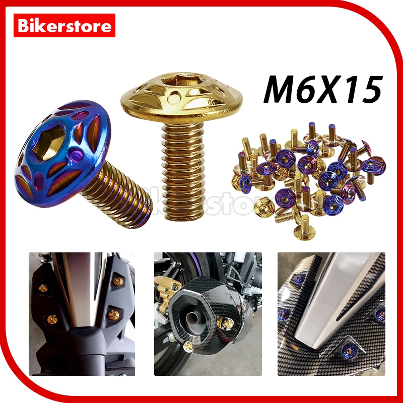 1 Biji M6x15 M5x15 Screw Mudguard Skru Ekor Belakang Rear Fender Screw ...
