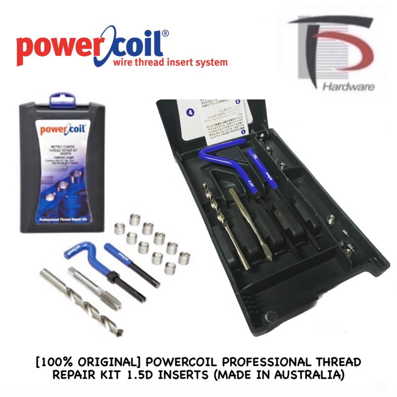 [100% ORIGINAL] POWERCOIL PROFESSIONAL THREAD REPAIR KIT 1.5D INSERTS ...