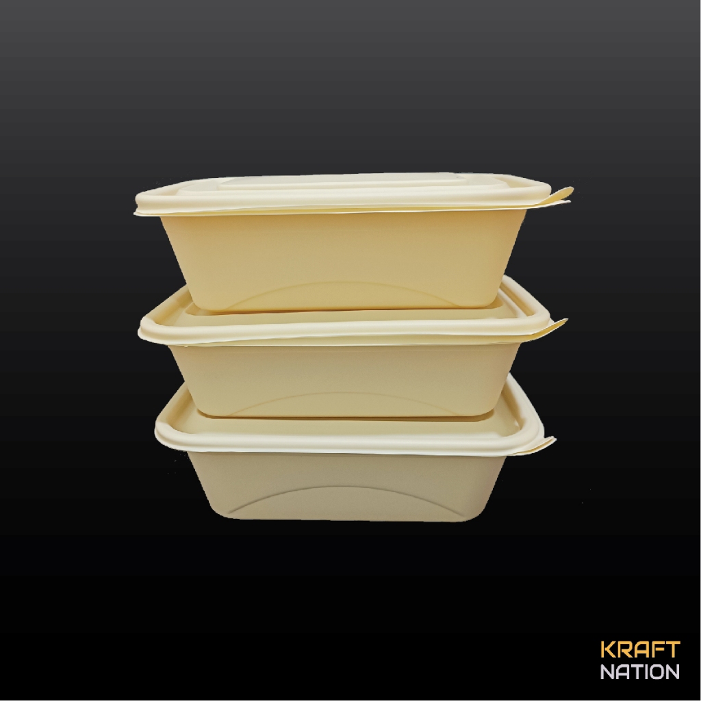 [Cornstarch] 750/850/1000ml Rec Cornstarch Container Bio-Degradable ...