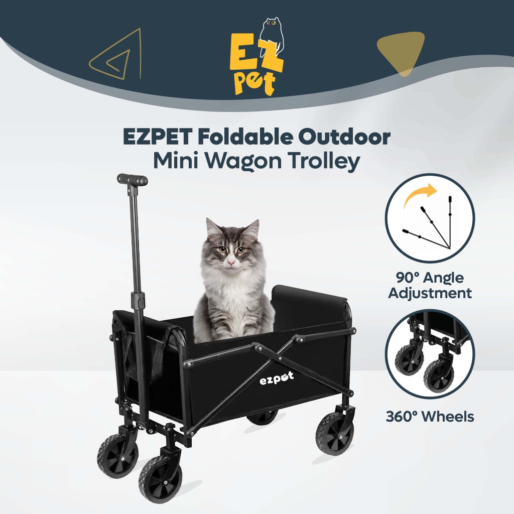 EZPET🐱【5-inch Foldable Ourdoor Wagon Trolley 】Tool truck Camping Cart ...