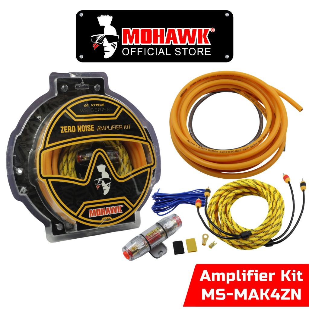 MOHAWK Amp Wire Kit Low Noise Car Audio 4GA/8GA Amplifier Kits - MAK8ZN ...