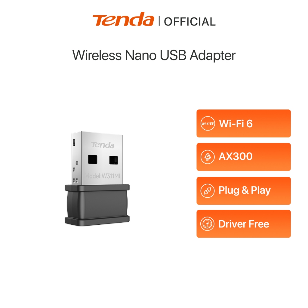 Tenda W311MI USB Wifi Adapter for PC AX300 2.4g wifi 6 Wifi receiver ...