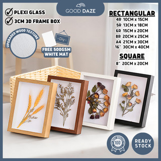 GOOD DAZE 3cm 3D Hollow Art Flower Frame Duit Hantaran Shadow Box 中空相框 ...