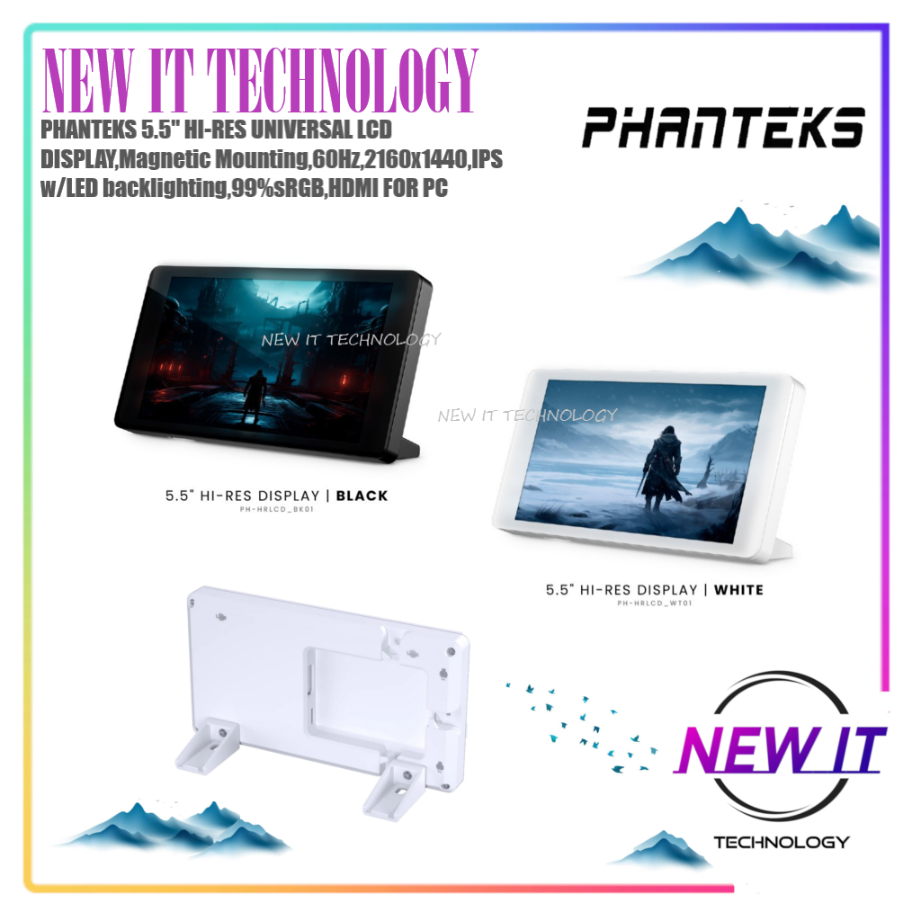 PHANTEKS 5.5" HI-RES UNIVERSAL LCD DISPLAY,Magnetic Mounting,60Hz ...