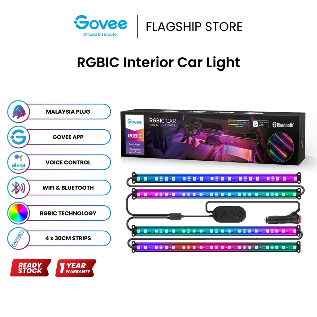 Govee RGBIC Interior Car Lights Car Atmosphere LED Light | Shopee Malaysia