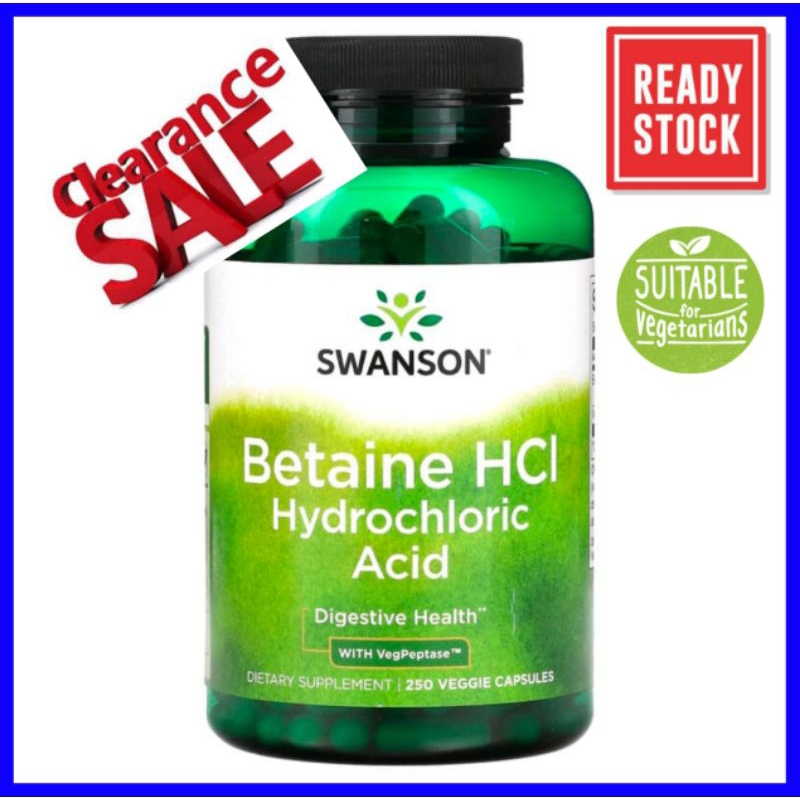 Swanson Betaine HCL with Veggie Peptase 240Veggie Capsule | Shopee Malaysia