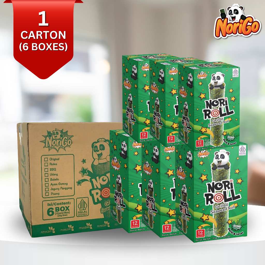 [Halal] Norigo Nori Roll (1 Carton contents 6 Boxes) Seaweed Snack ...