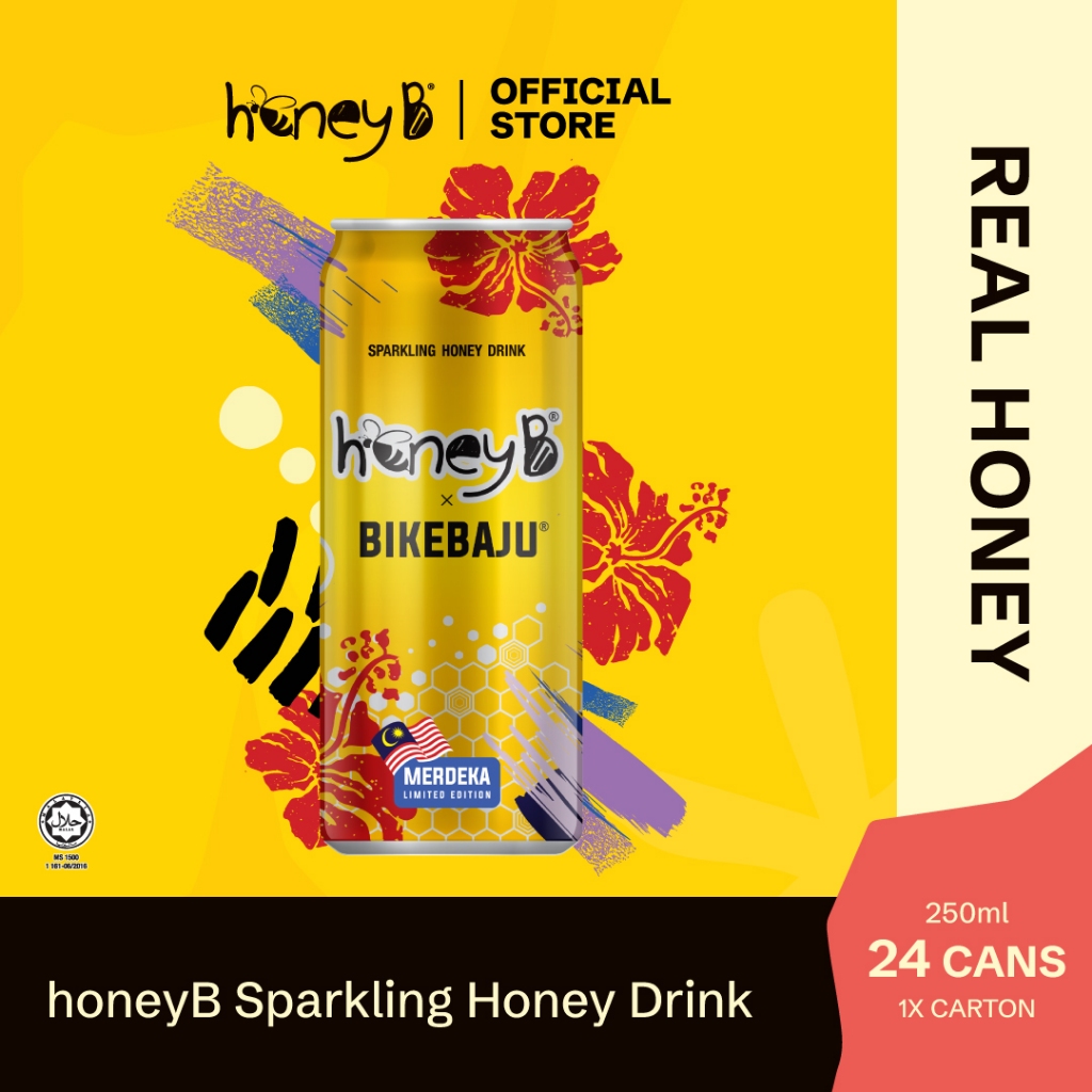 MERDEKA 2024 EDITION - honeyB Sparkling Honey Drink (250ml x 24 ...