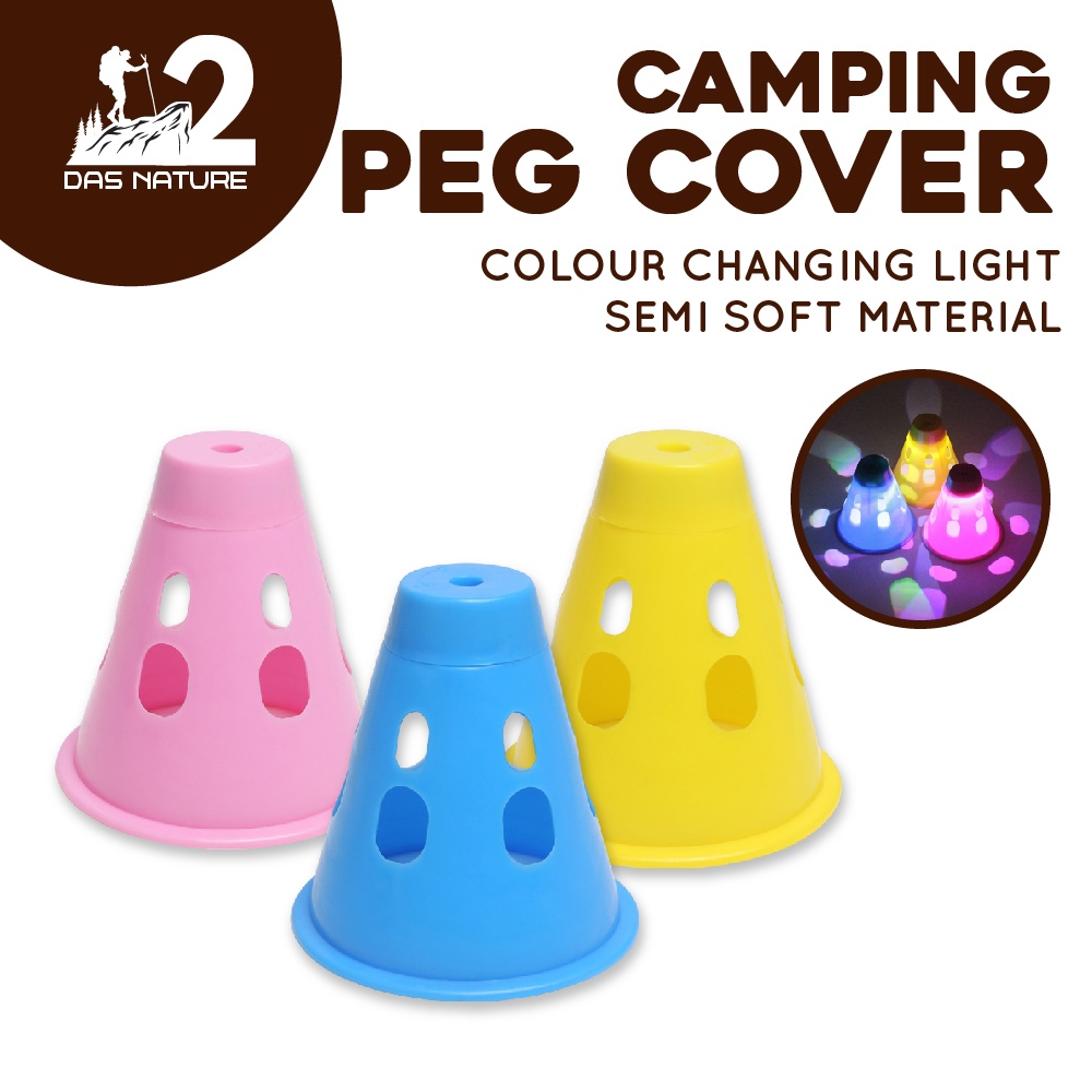 Camping Peg Cover Weatherproof Camping Peg Warning Waterproof RGB Color ...