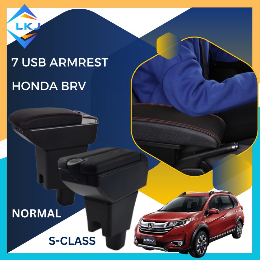 Honda BRV Armrest Adjustable 7 USB Charging Port With Red Line Design ...