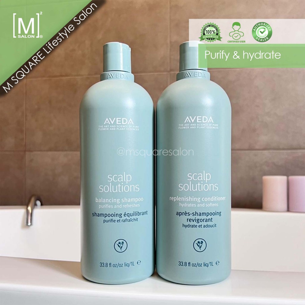 Aveda Scalp Solutions Balancing Shampoo 1L + Replenishing Conditioner ...