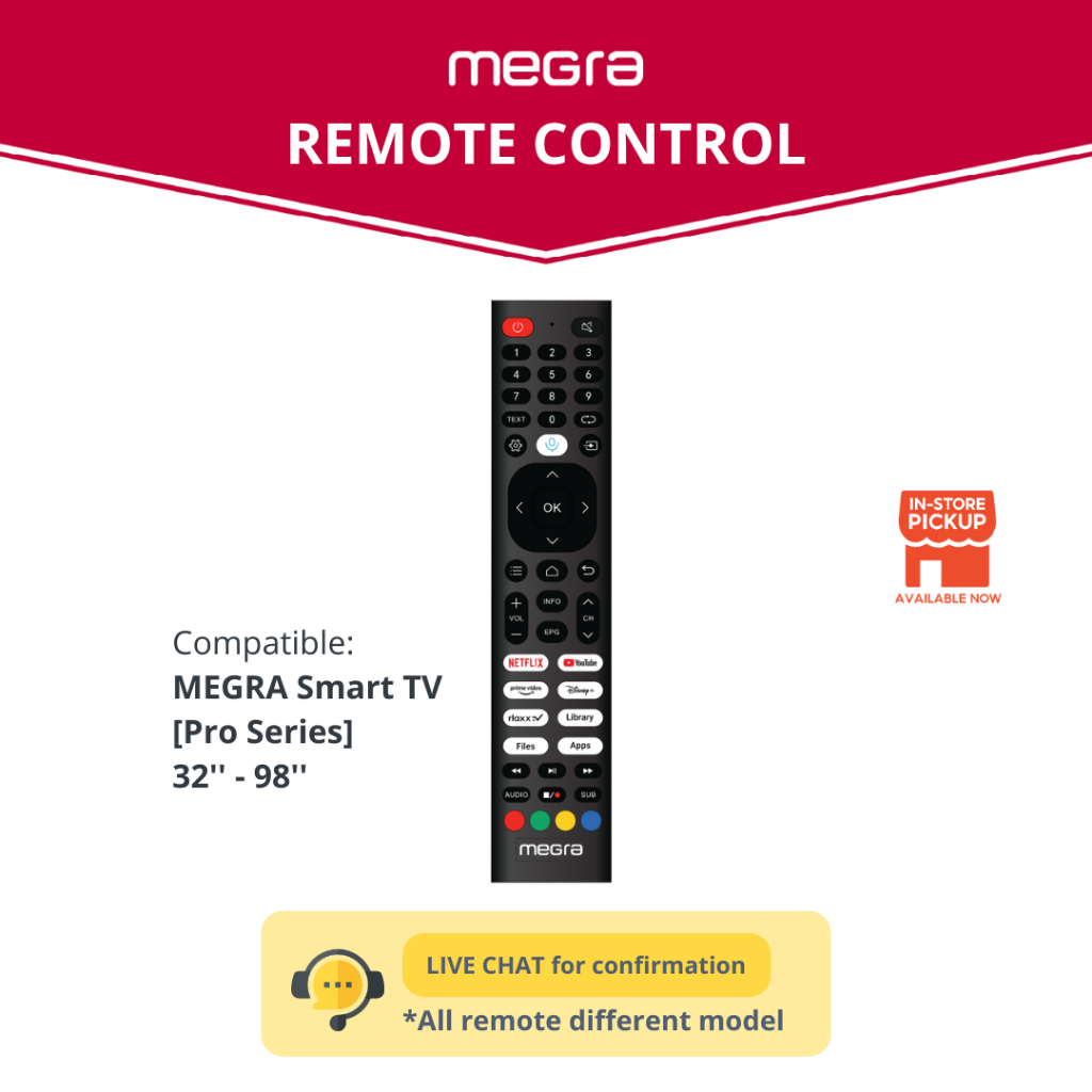 MEGRA LED TV Remote Control V13XPRO for Smart TV whaleOS TV Pro Series ...