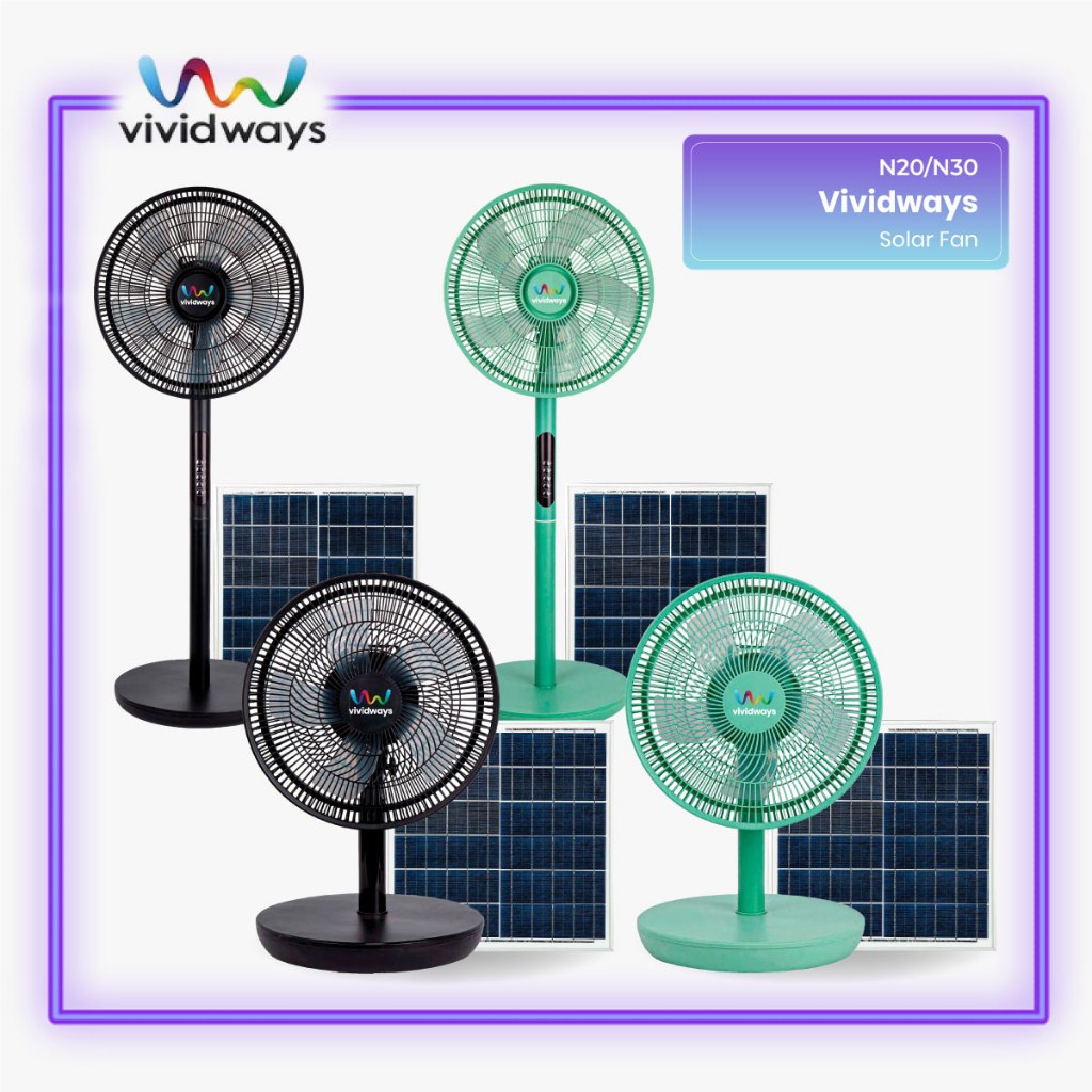 K2 VIVIDWAYS SOLAR FAN N20 Solar Table Fan/N30 Solar Stand Fan | Shopee ...