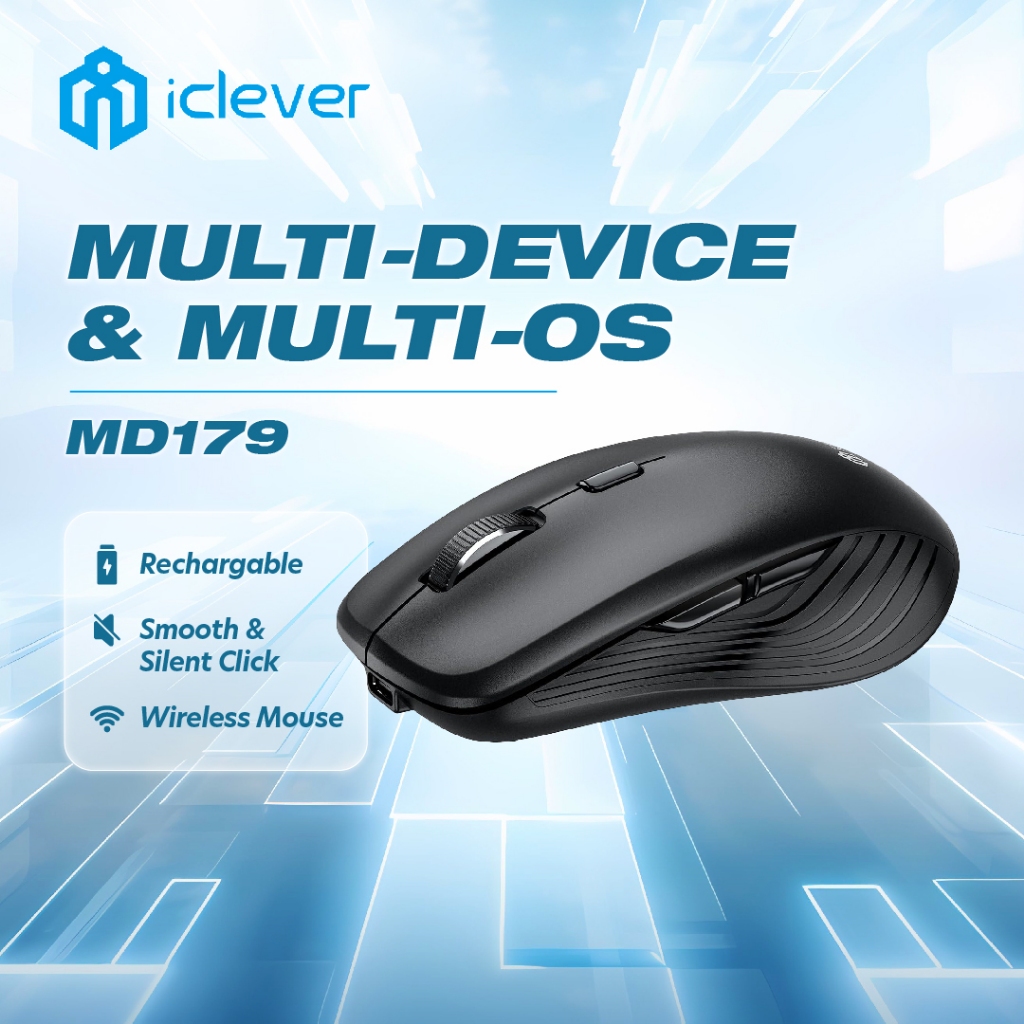 iClever MD179 Wireless Bluetooth Mouse, Dual Mode, Rechargeable Mouse ...