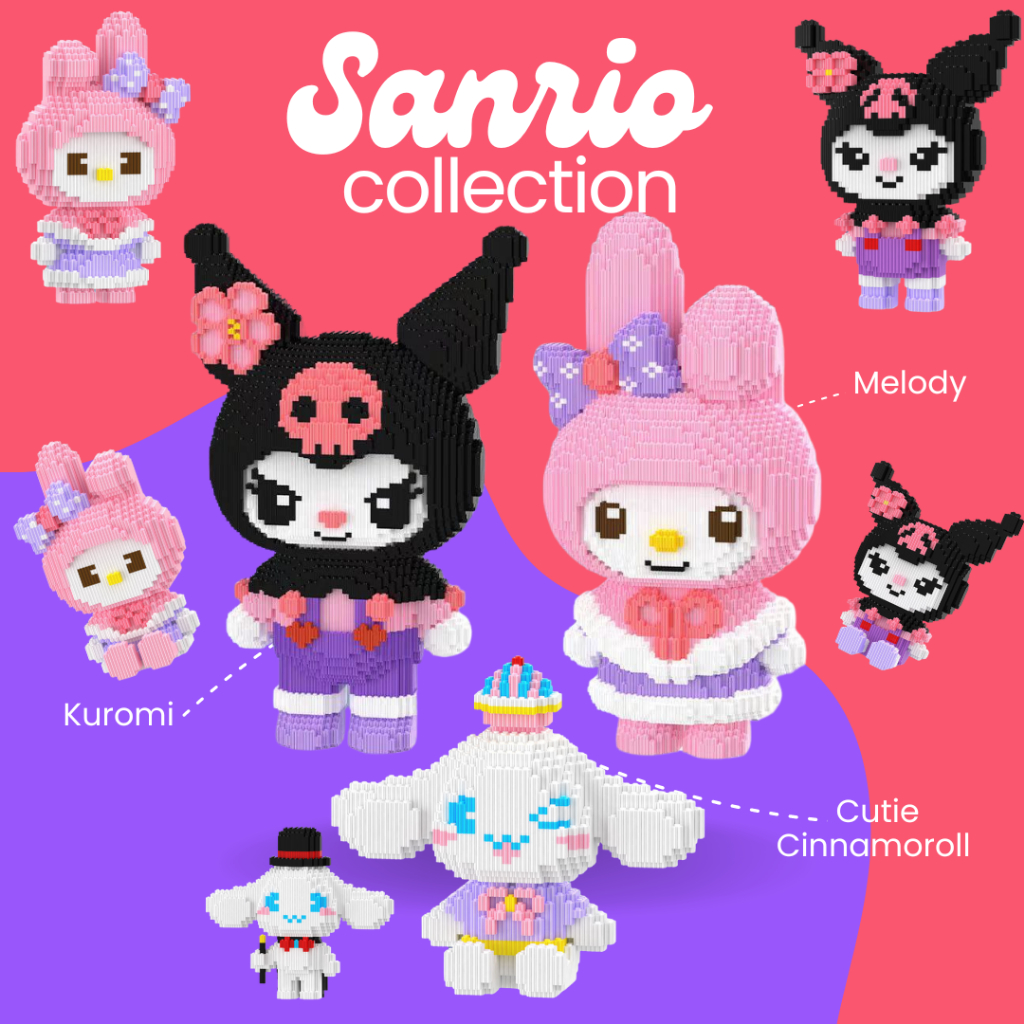 Sanrio Collection Series Kuromi Melody Cinnamoroll Building Block Gift ...