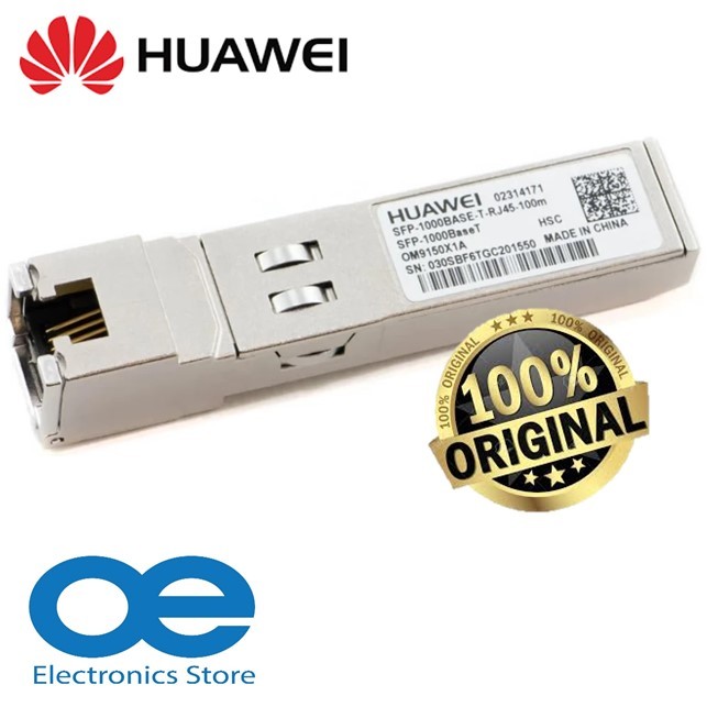 HUAWEI 02314171-U SFP-1000BaseT Electrical Transceiver, SFP , Gigabit RJ45 Electrical Interface ...