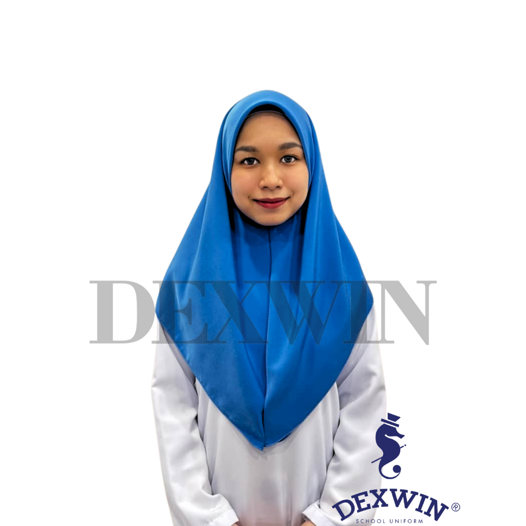 [TUDUNG SAHAJA] tudung biru pengawas kain licin koshibo | Shopee Malaysia