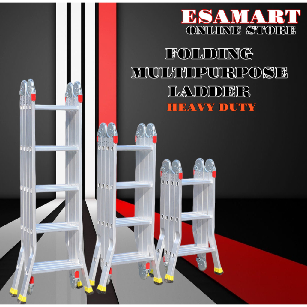 Heavy Duty Foldable Ladder Multipurpose Aluminium Folding Double Sided ...