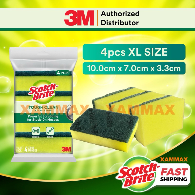 3M Sponge With Greenpad (3PCS per Pack) | Shopee Malaysia