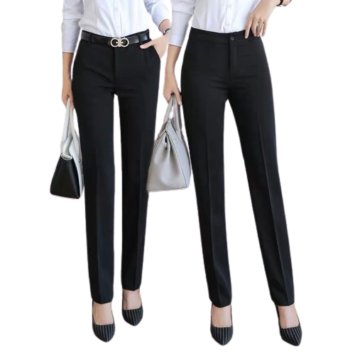 EZZE Ladies Stretchable Office Work Wear Plain Black Slack Long Pants ...