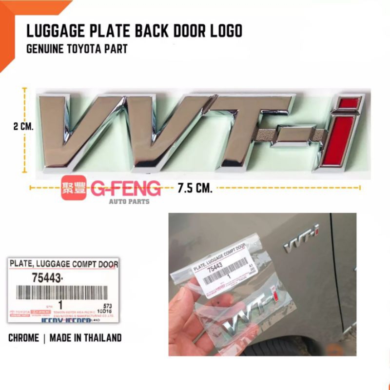 Original Toyota Vios ,Camry Rear Bonnet/Front Fender Emblem VVTI logo ...