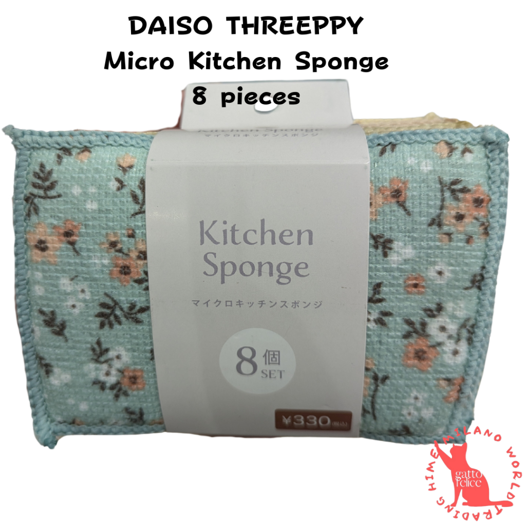 DAISO THREEPPY Micro Kitchen Sponge 8Piece(Direct from Japan) | Shopee Malaysia