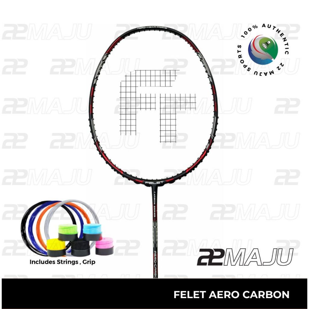 FELET AERO CARBON ( FREE STRING + GRIP ) 3U / 4U Badminton Racket ...