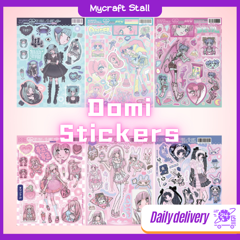 Domi Stickers Korean Style Character Stickers Sweet Cool Style Cartoon ...