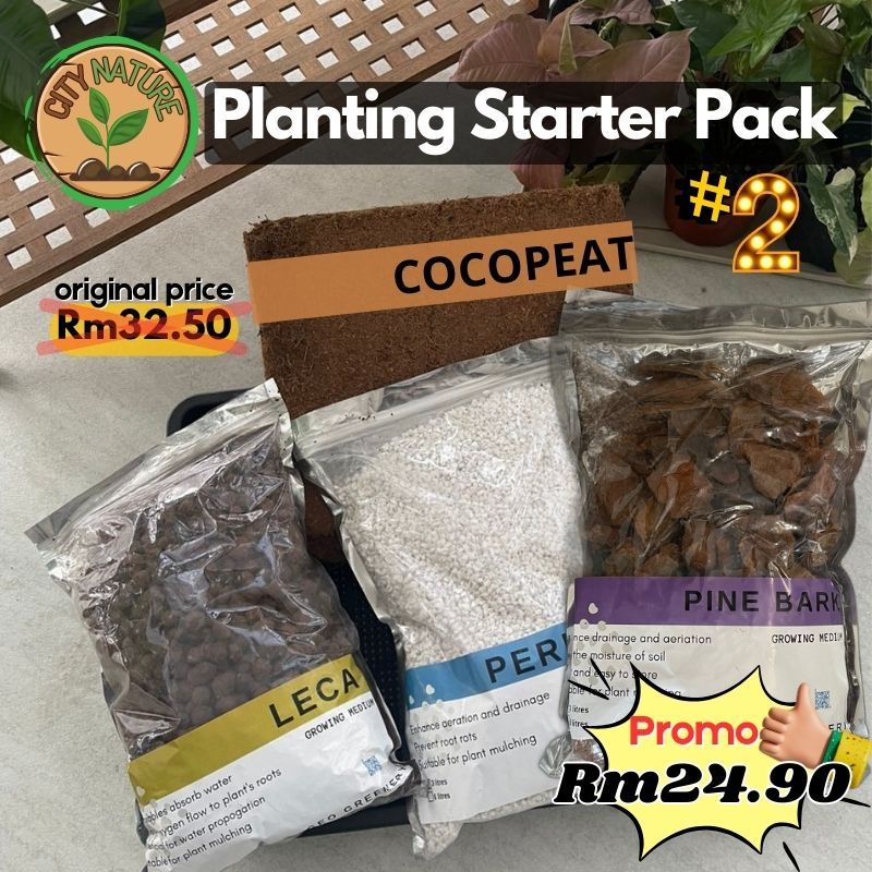 #2 Planting Starter Pack: Bongkah Sabut Kelapa 5kg, Leca 3Liters ...