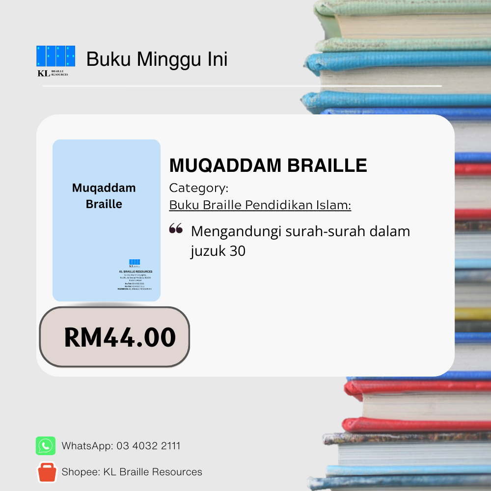 Buku Braille Pendidikan Islam: Muqaddam Braille | Shopee Malaysia