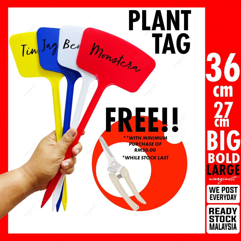 Garden Nursery Plant Tag Label Flower Penanda Pokok Plastic Waterproof ...