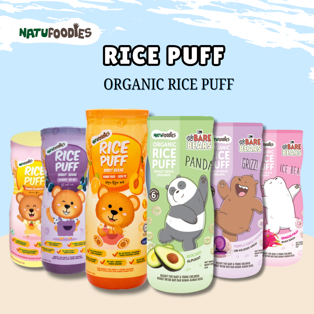 NATUFOODIES RICE PUFF ORGANIC RICE PUFF BABY SNACK/FOOD | Shopee Malaysia